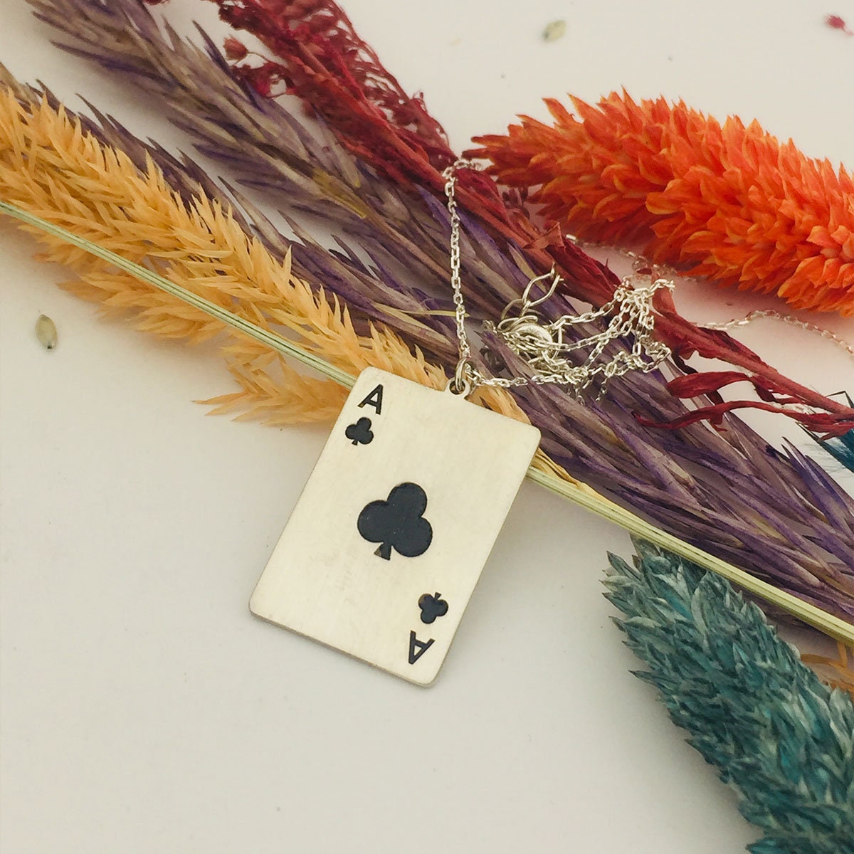 Sterling Silber Ace der Klubs Ace der Diamanten Ace der - Etsy.de