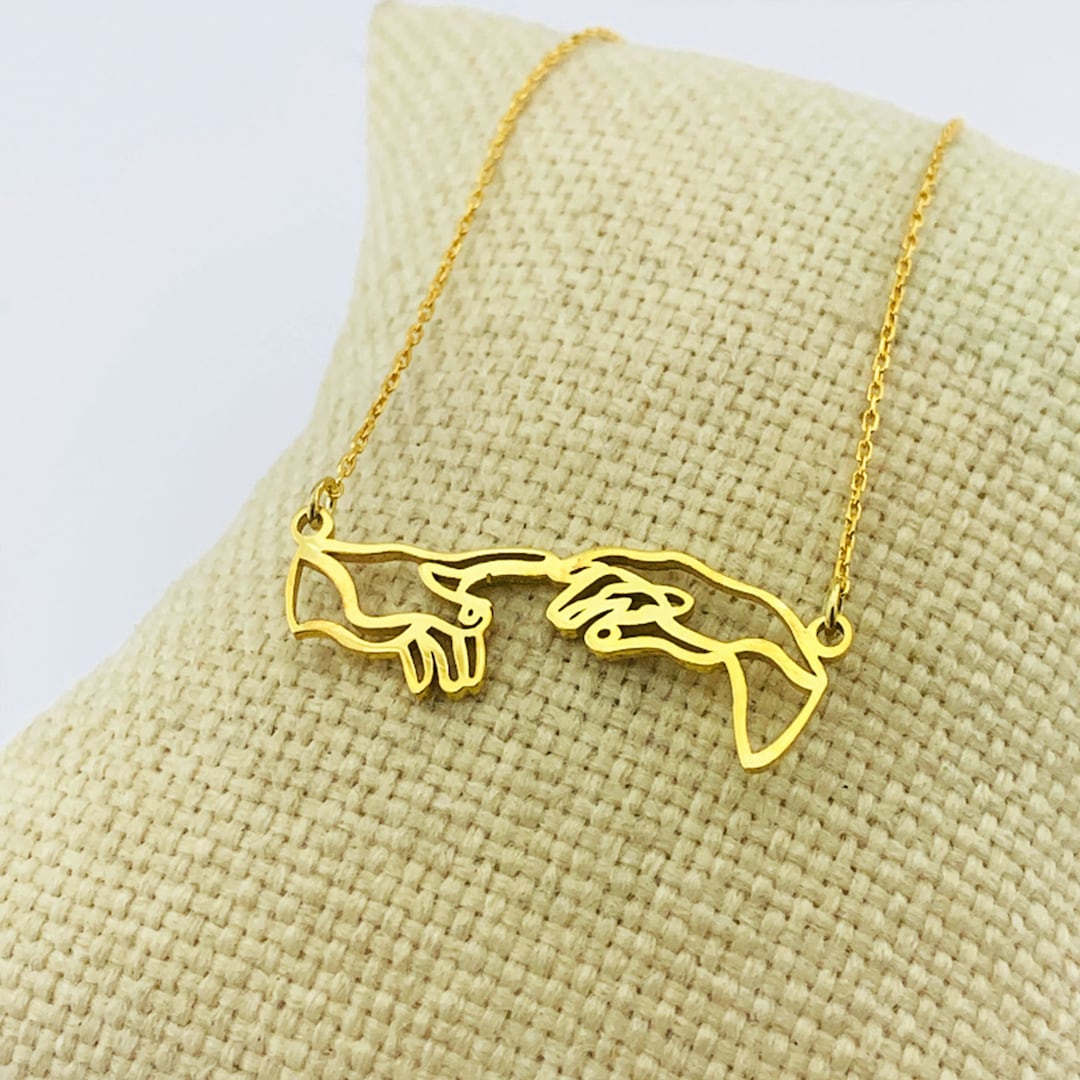 Hands of God and Adam Pendant and Necklace | Michelangelo's Creation of ...
