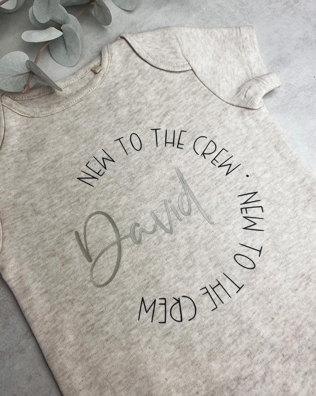 Personalized Iron-on Transfer "new to the Crew" | Gift Birth, Baby ...