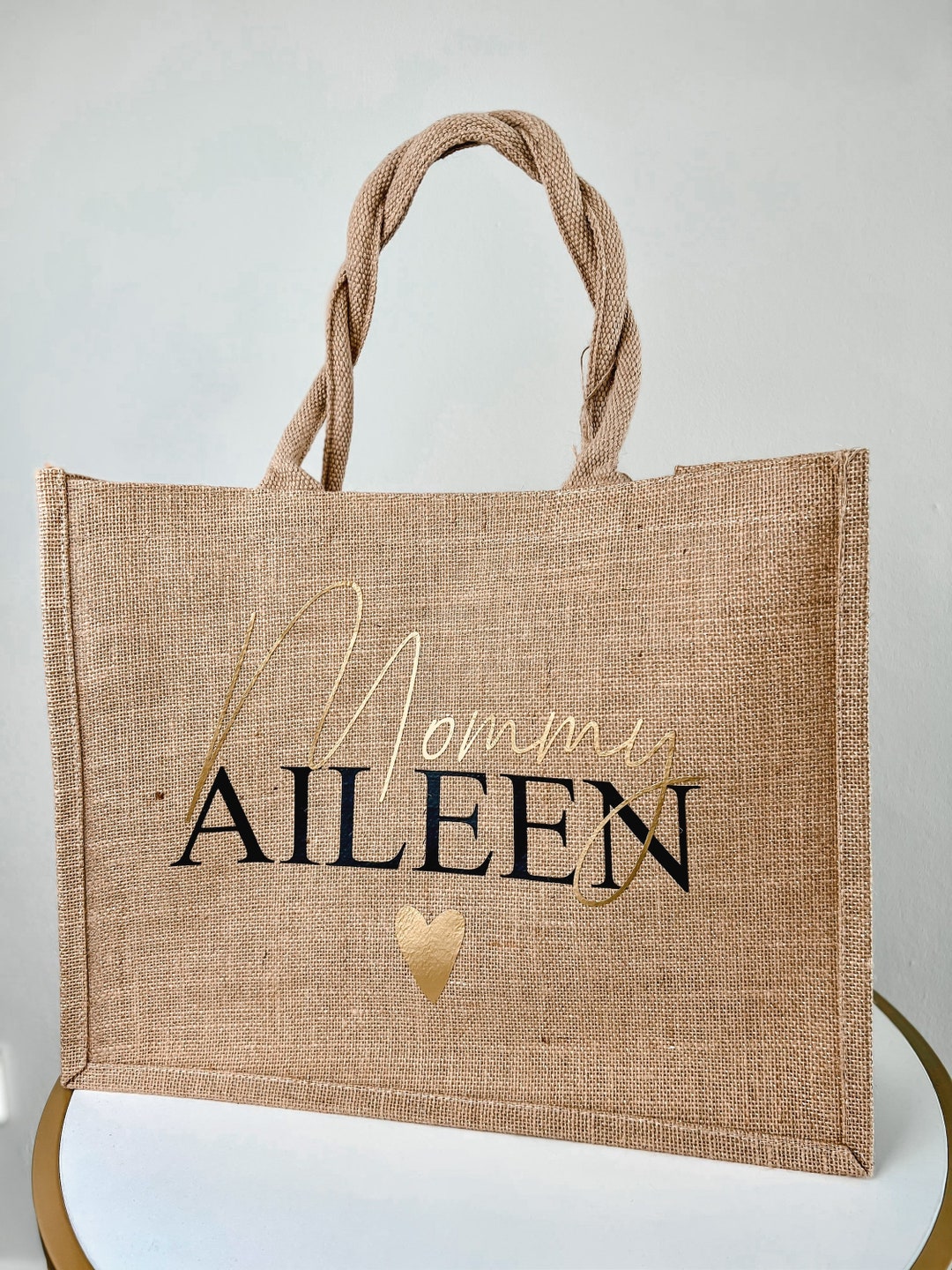 Personalized Jute Bag Jute Shopper mommy Personalized With Name Gift ...