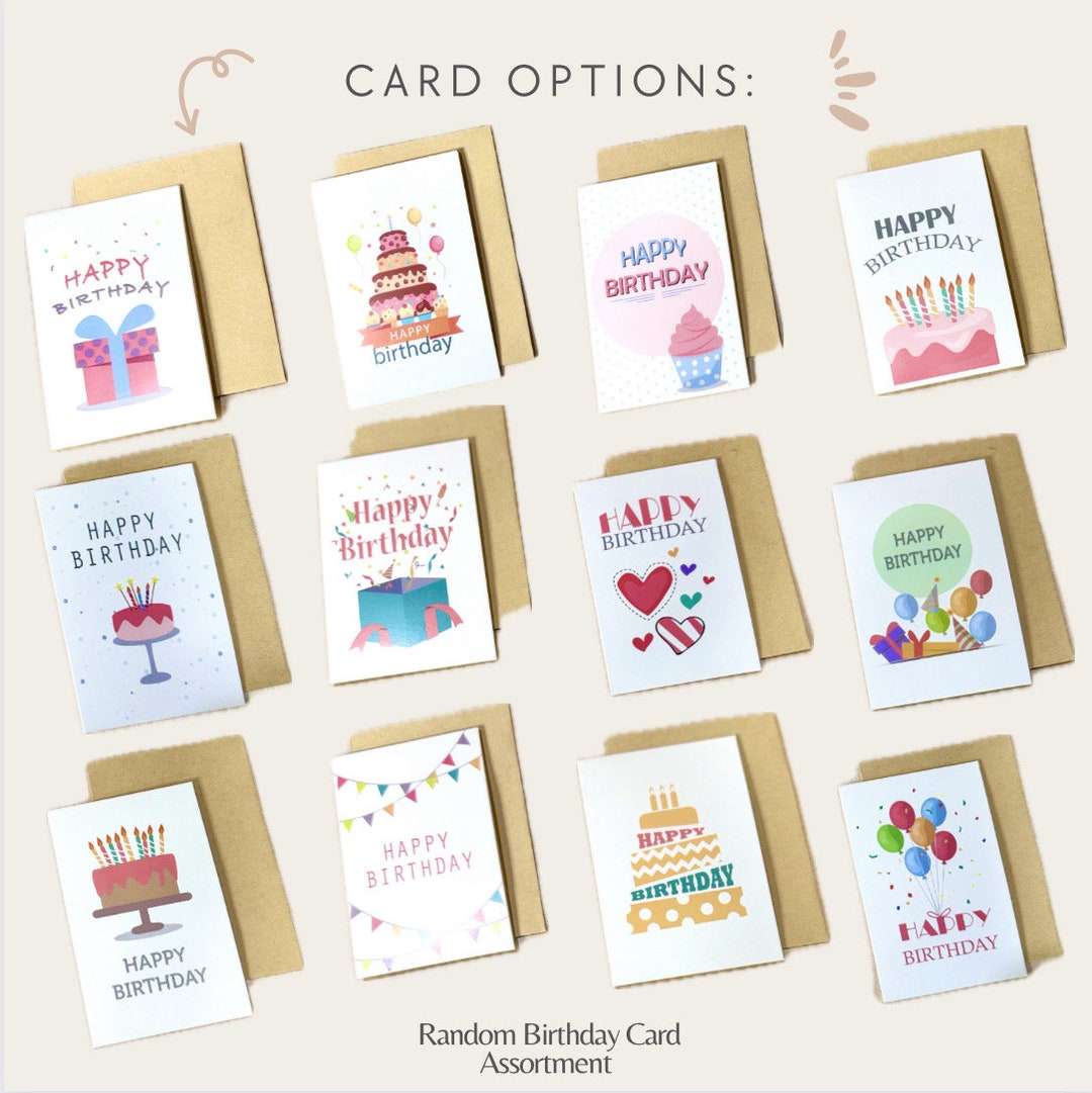 Small Birthday Card for Custom Gift Box, Gift Box Add On, Build a Box ...