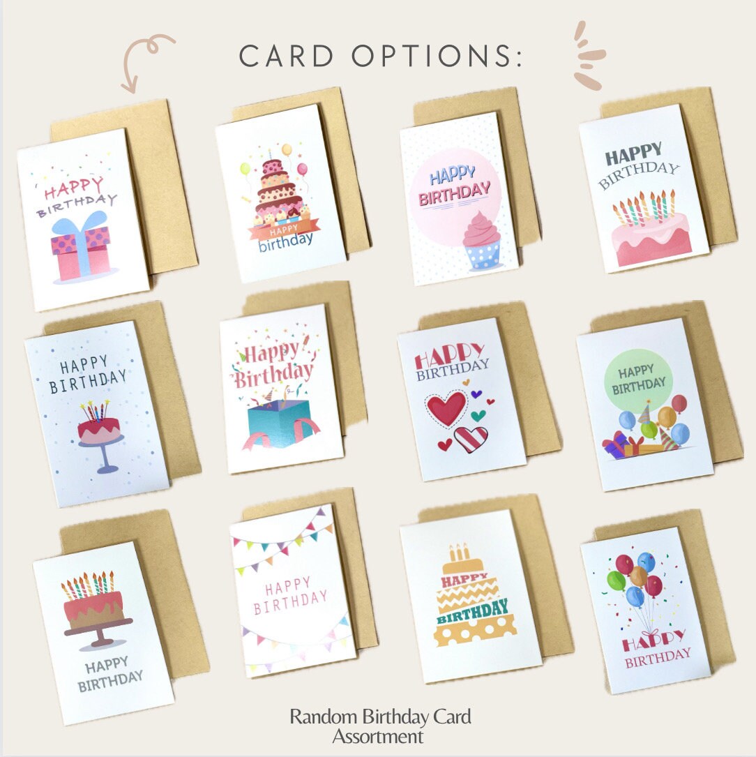 Small Birthday Card for Custom Gift Box, Gift Box Add On, Build a Box ...