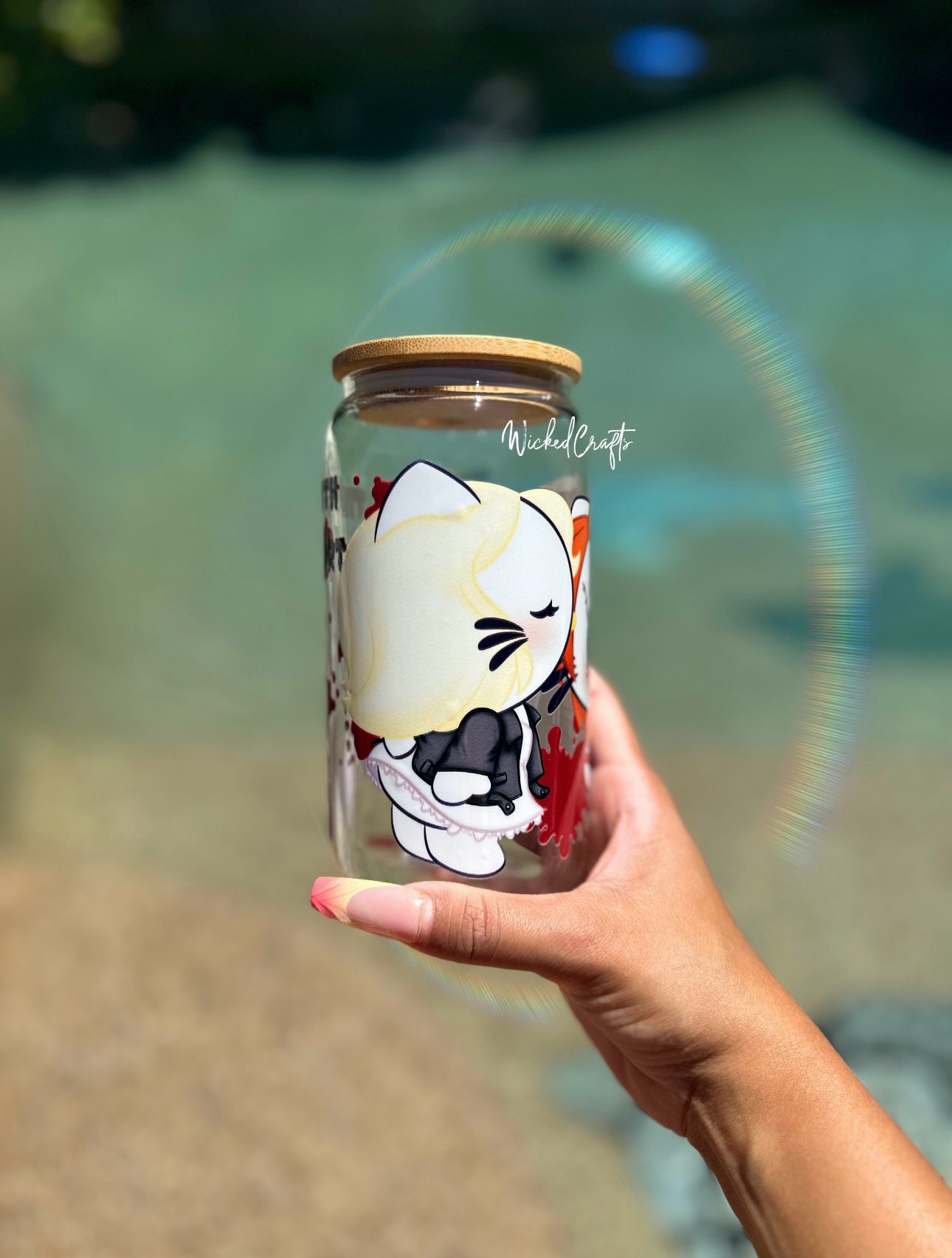 Chucky Kitty Horror Tumbler | Horror Glass Can, Horror Cup, Tumbler ...