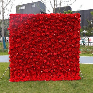 Red Rose Flower Wall for Wedding,5-d Artificial Flower Panel Bridal ...