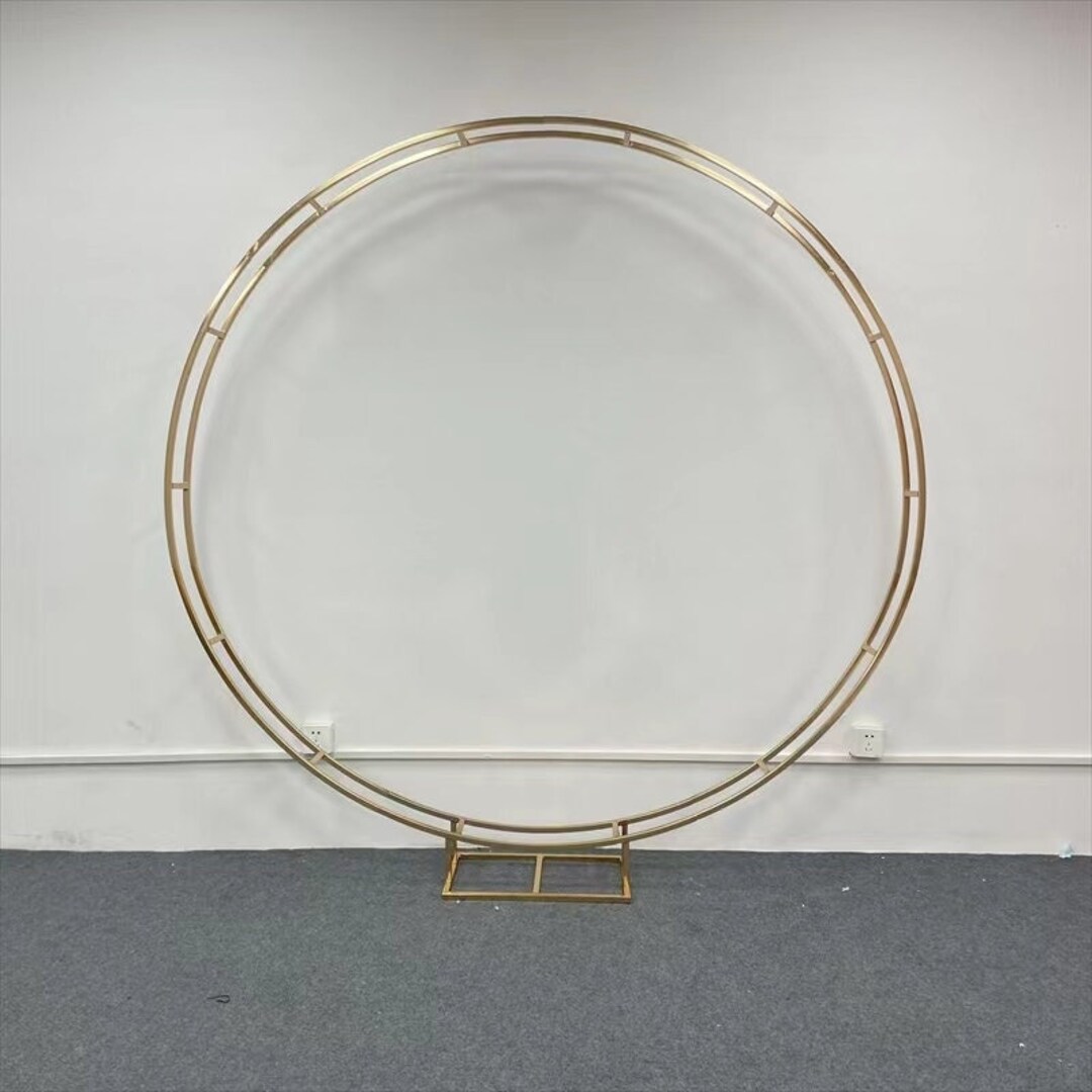 6.6 Ft Double Ring Round Arch Backdrop Frame,shiny Gold Arch for ...