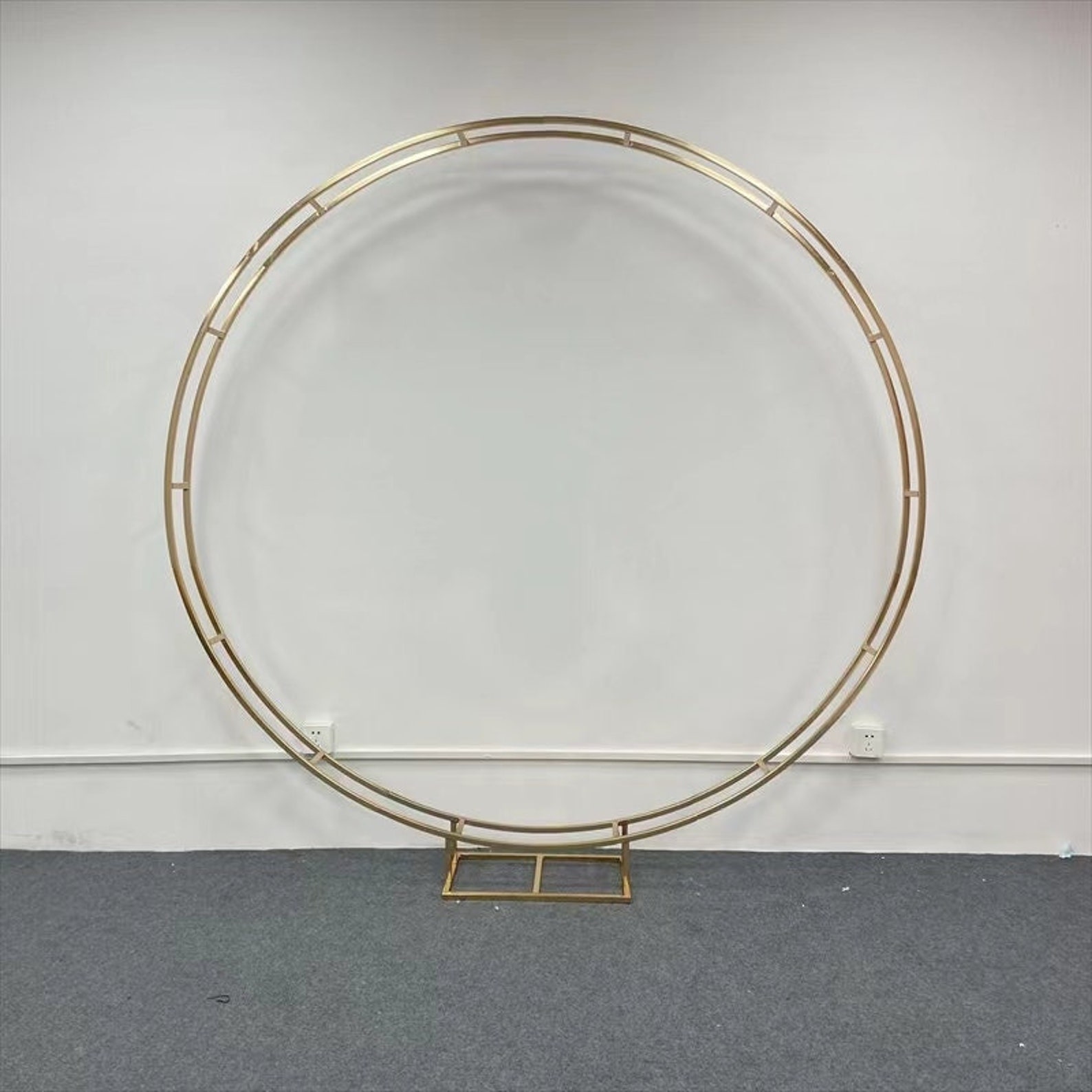 6.6 Ft Double Ring Round Arch Backdrop Frame,shiny Gold Arch for ...