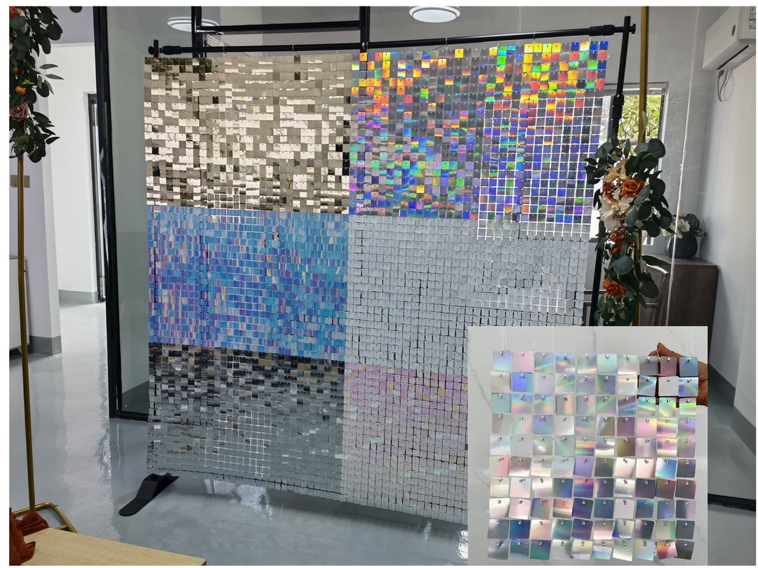 Iridescent Square Sequin Shimmer Backdrop Shimmer Wall Panels for ...