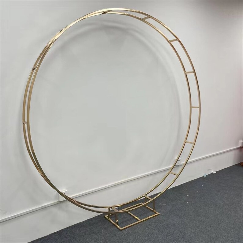 6.6 Ft Double Ring Round Arch Backdrop Frame,shiny Gold Arch for ...