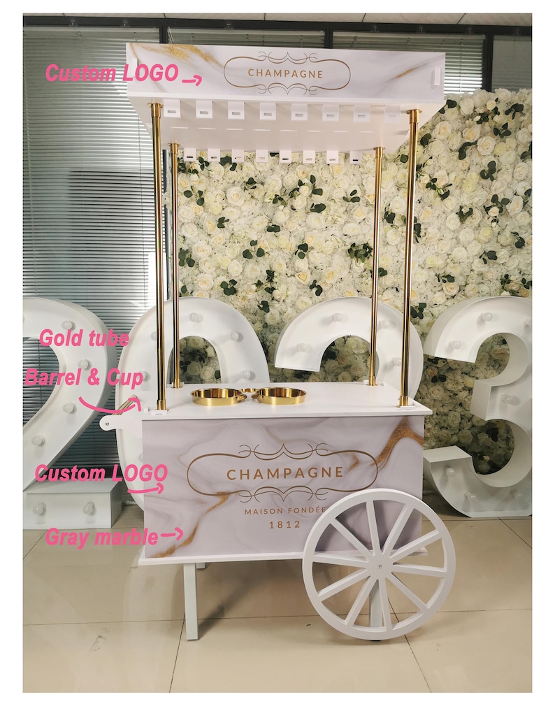 Luxurious Black Champagne Party Cart Gold Tube Customized Cart Wedding ...