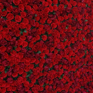 Red Rose Flower Wall 3-D Artificial Flower Panel Home Shop Party ...
