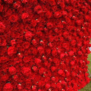 Red Rose Flower Wall for Wedding,5-d Artificial Flower Panel Bridal ...