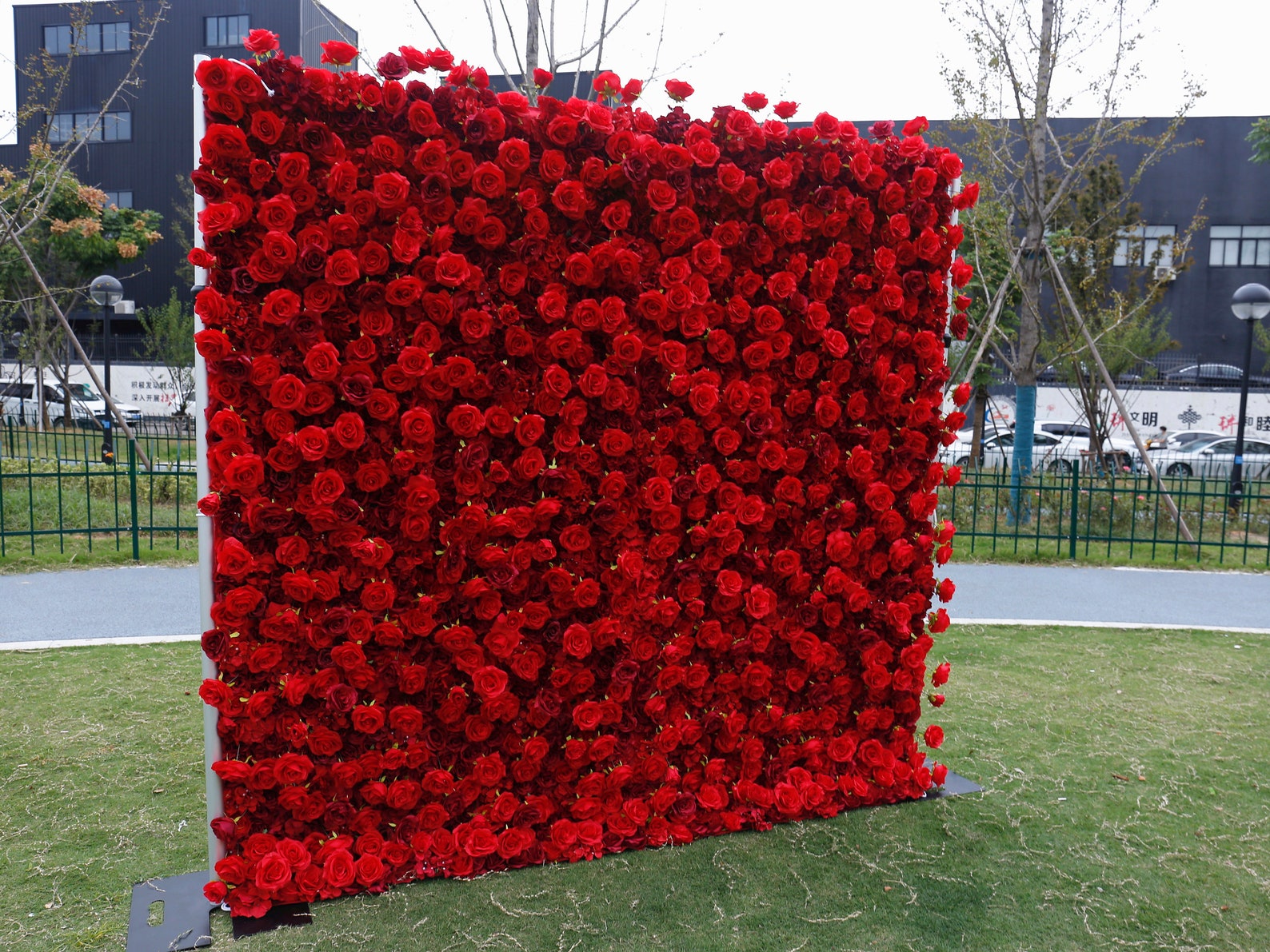 Scarlet Red Rose Flower Wall for Wedding,5d Artificial Flower Panel ...