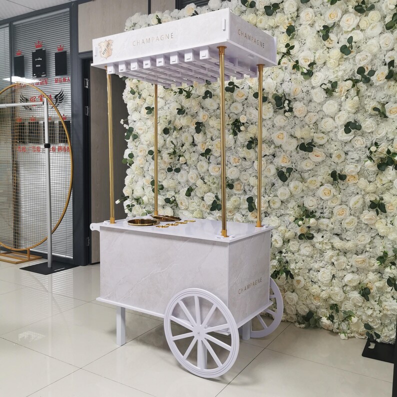 Luxurious Black Champagne Party Cart Gold Tube Customized Cart Wedding ...