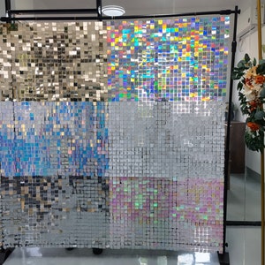 Iridescent Square Sequin Shimmer Backdrop Shimmer Wall Panels for ...