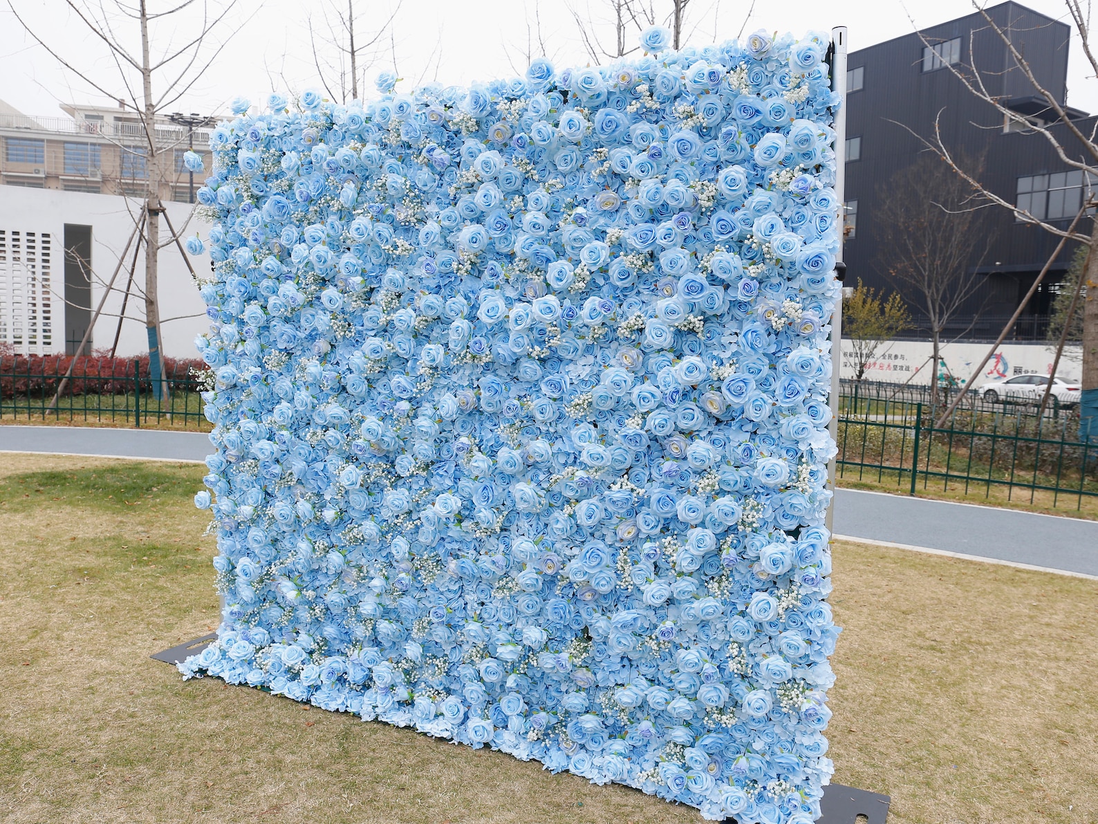 Blue Rose Flower Wall for Weddingartificial Flower Panel on - Etsy