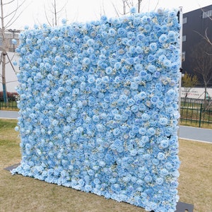 Blue Rose Flower Wall for Weddingartificial Flower Panel on - Etsy