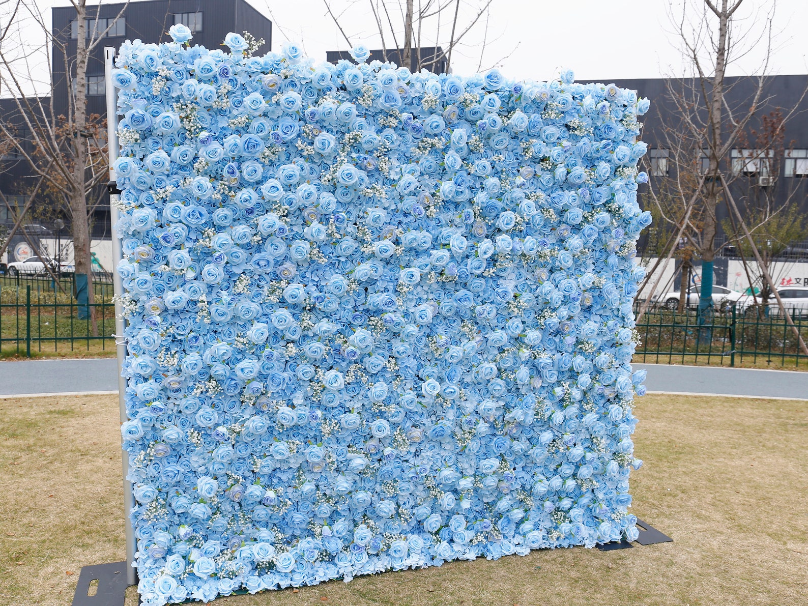 Blue Rose Flower Wall for Weddingartificial Flower Panel on - Etsy
