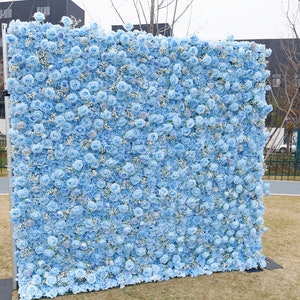 Blue Rose Flower Wall for Weddingartificial Flower Panel on - Etsy