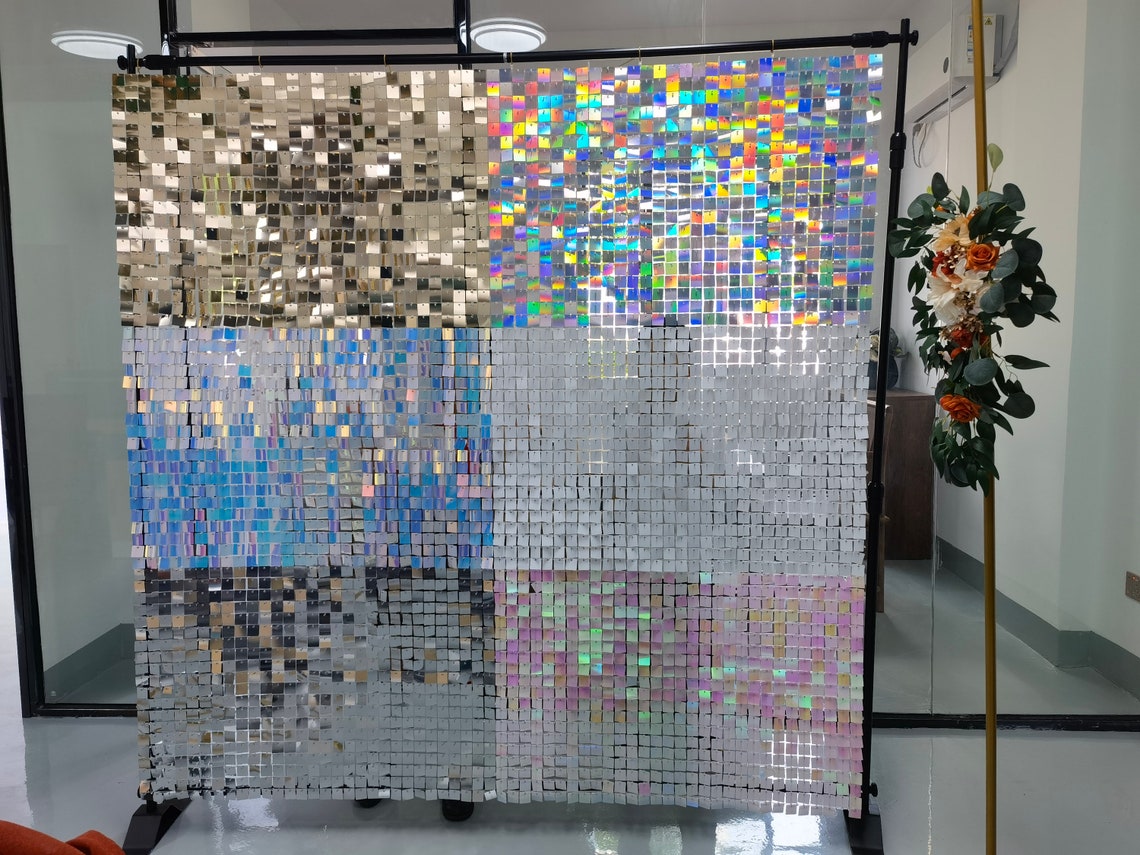 Silver Shimmer Wall Panels Square Sequin Shimmer Backdrop for - Etsy