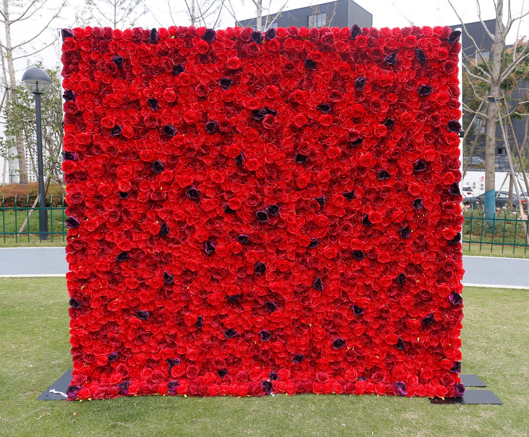 Multi-red Rose Flower Wall for Wedding,artificial Flower Panel on Cloth ...
