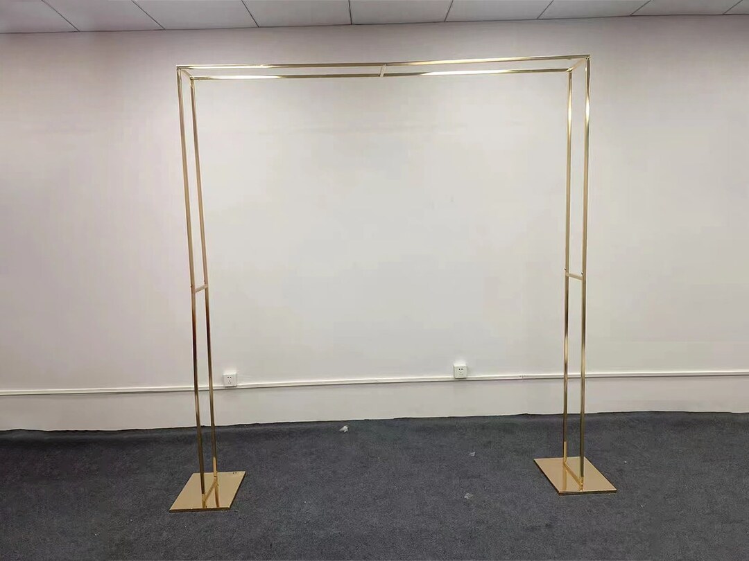 6.6ft Shiny Gold Metal Frame Wedding Arch Backdrop , Rectangular ...