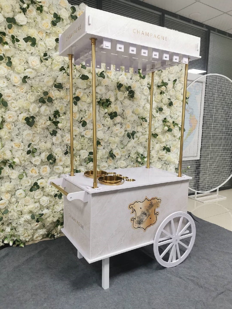 Custom Champagne Cart Marble Pattern Party Cart Wedding Decor ...