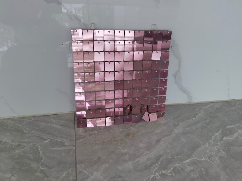 Rose Pink Square Sequin Shimmer Panels Shimmer Wall Backdrop - Etsy