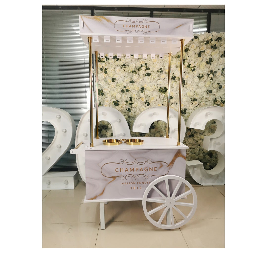 Marble Pattern Champagne Party Cart Customized Cart Wedding Decor ...