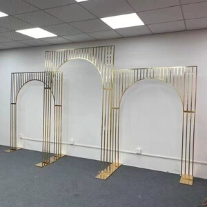 Electroplated Shiny Gold Wedding Arch Backdrop Truss Metal Arch ...