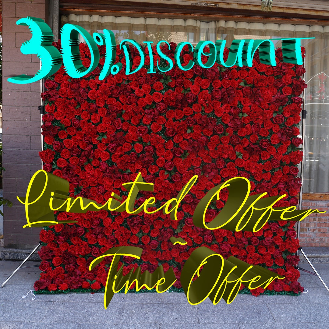 30% OFF Discount Red Rose Flower Wall 3-D Artificial Flower Panel Home ...