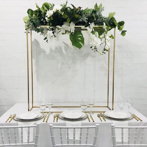Gold Plated Wedding Metal Flower Stand Geometric Centerpiece - Etsy
