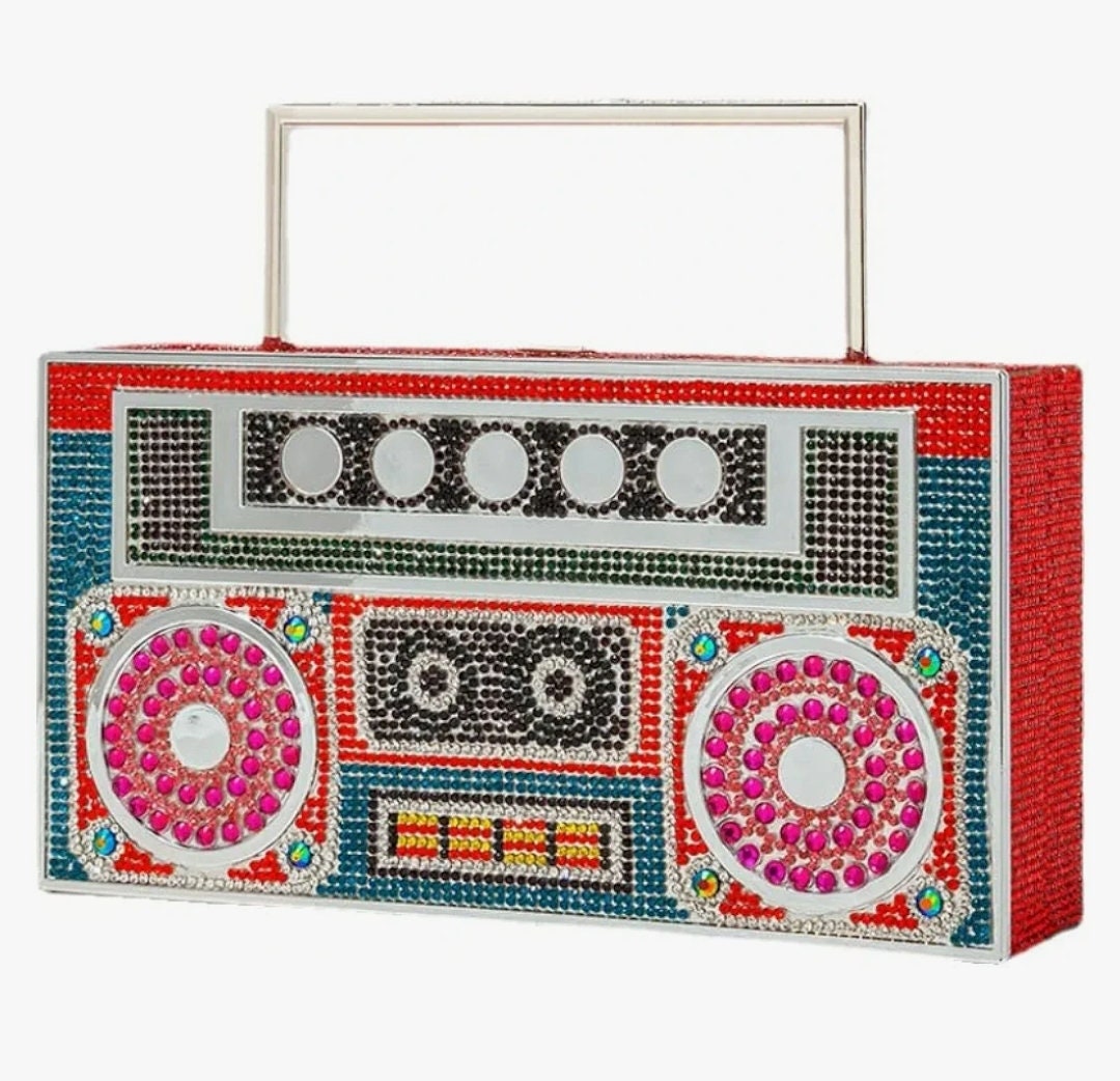 Rhinestone Boombox Radio Handbag crossbody Option - Etsy
