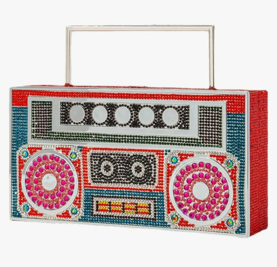 Rhinestone Boombox Radio Handbag crossbody Option - Etsy