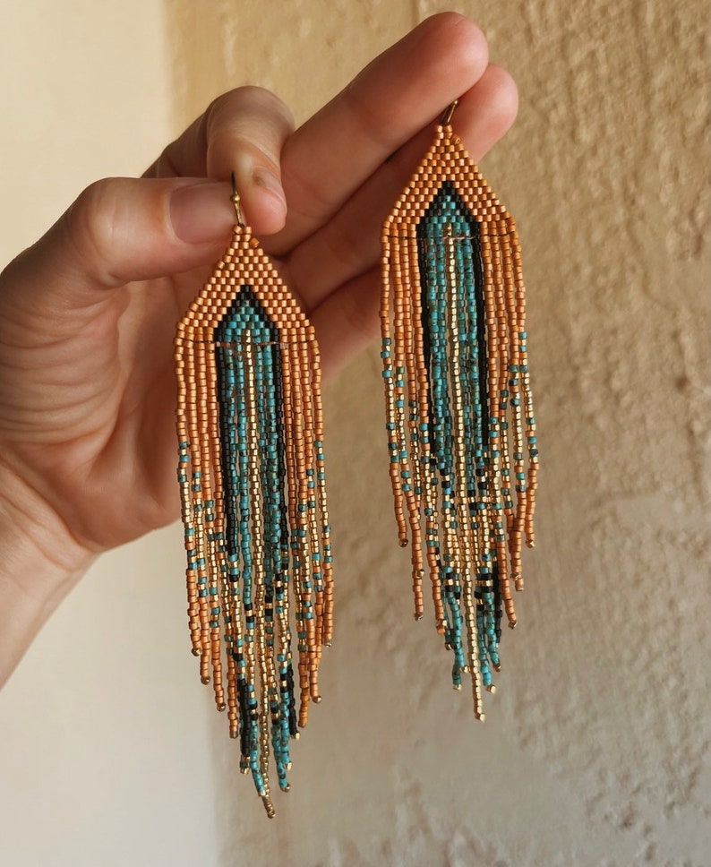 Foxy Earrings // Handmade Unique Beaded Jewelry // Handwoven Earrings ...