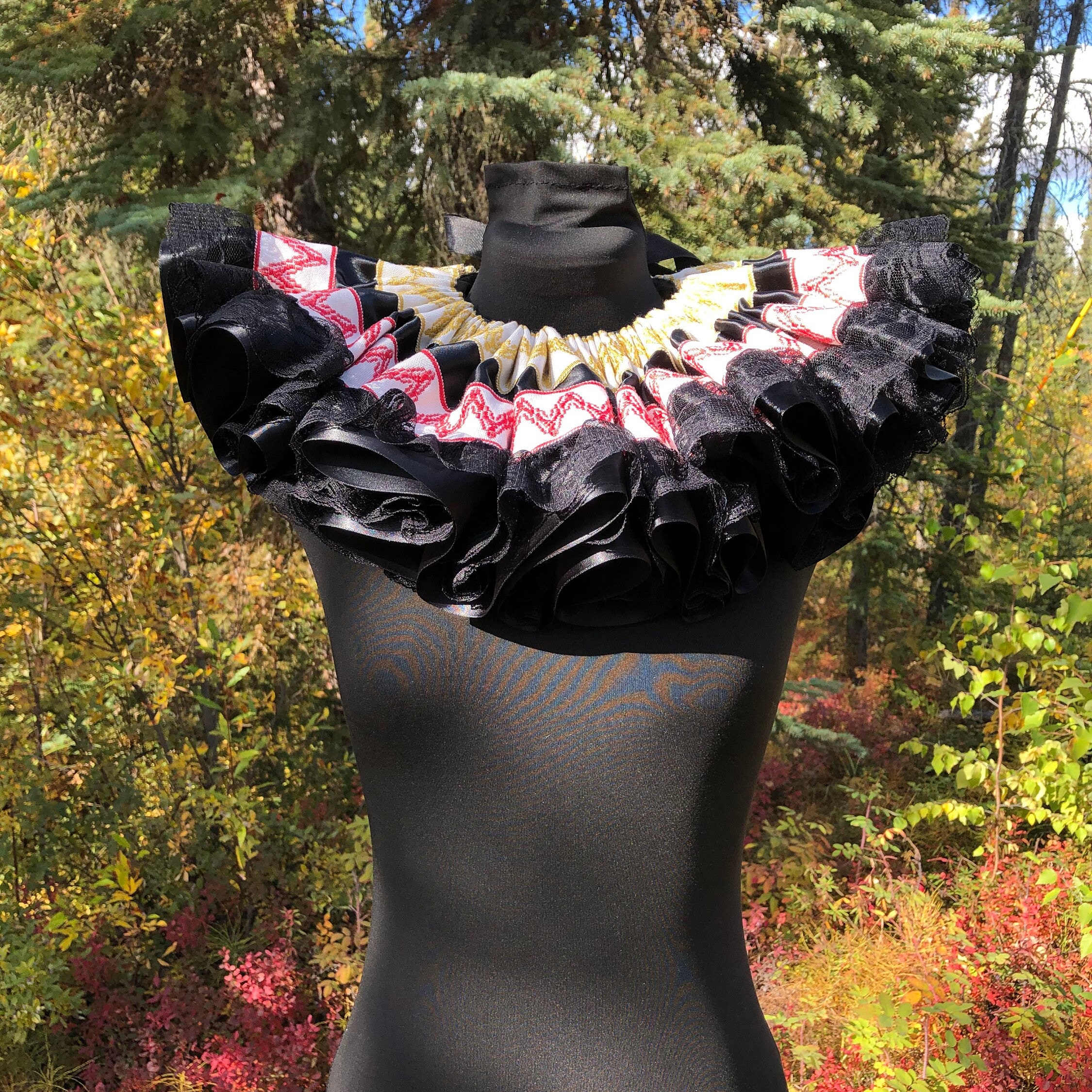 Elizabethan Style Costume Ruff Tie Close Collar Clown Ruff Red - Etsy