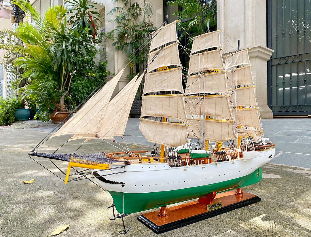 DANMARK Model Ship, Wooden Model Ship, Wooden DANMARK, Wooden Model ...