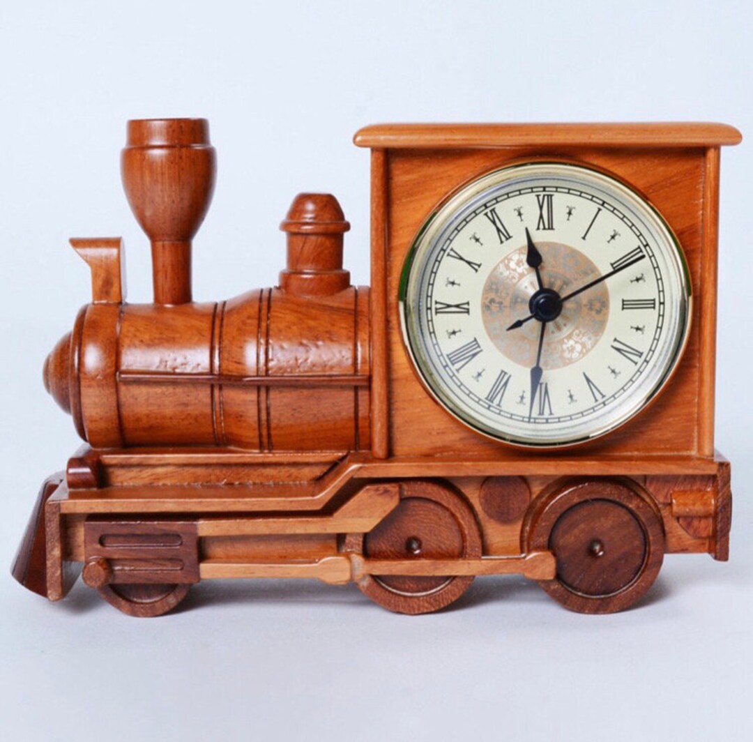 High-quality Desktop Locomotive Model Wooden Clock Locomotive - Etsy