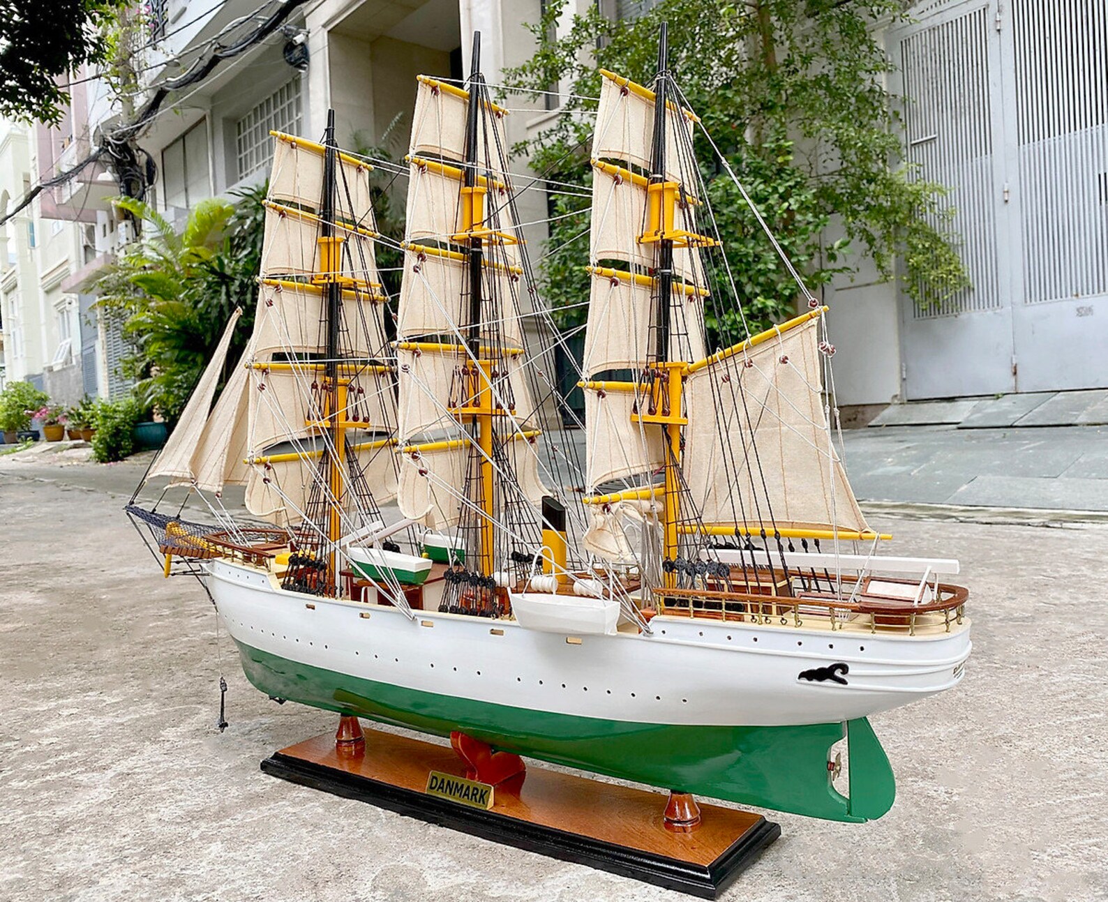 DANMARK Model Ship, Wooden Model Ship, Wooden DANMARK, Wooden Model ...