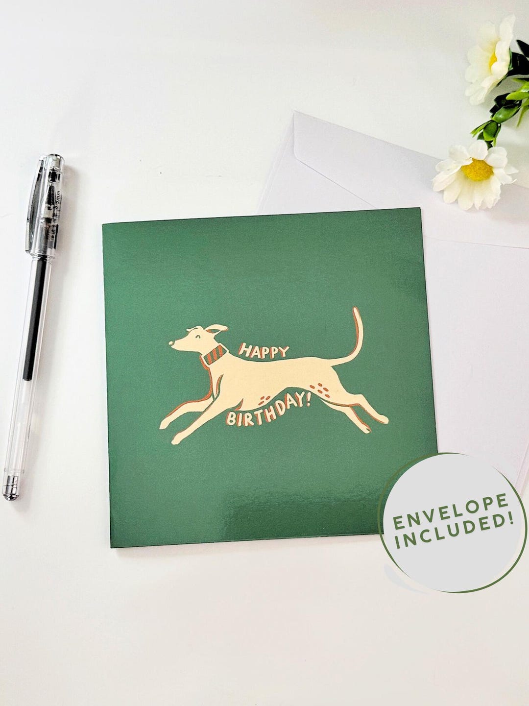 Greyhound Birthday Card Happy Birthday Dog Greeting Card Greyhound ...