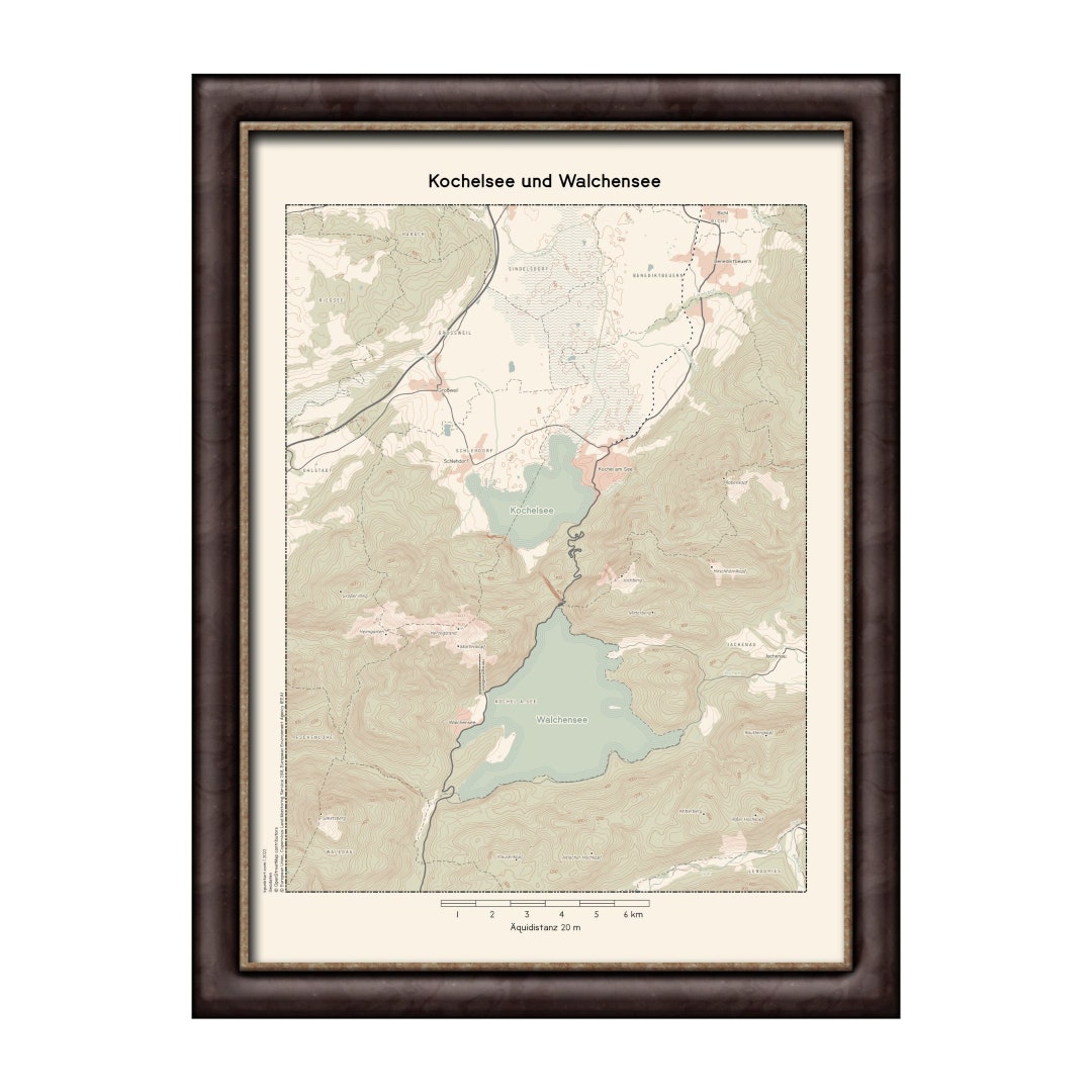 Kochelsee and Walchensee Vintage Map of Bavaria - Etsy