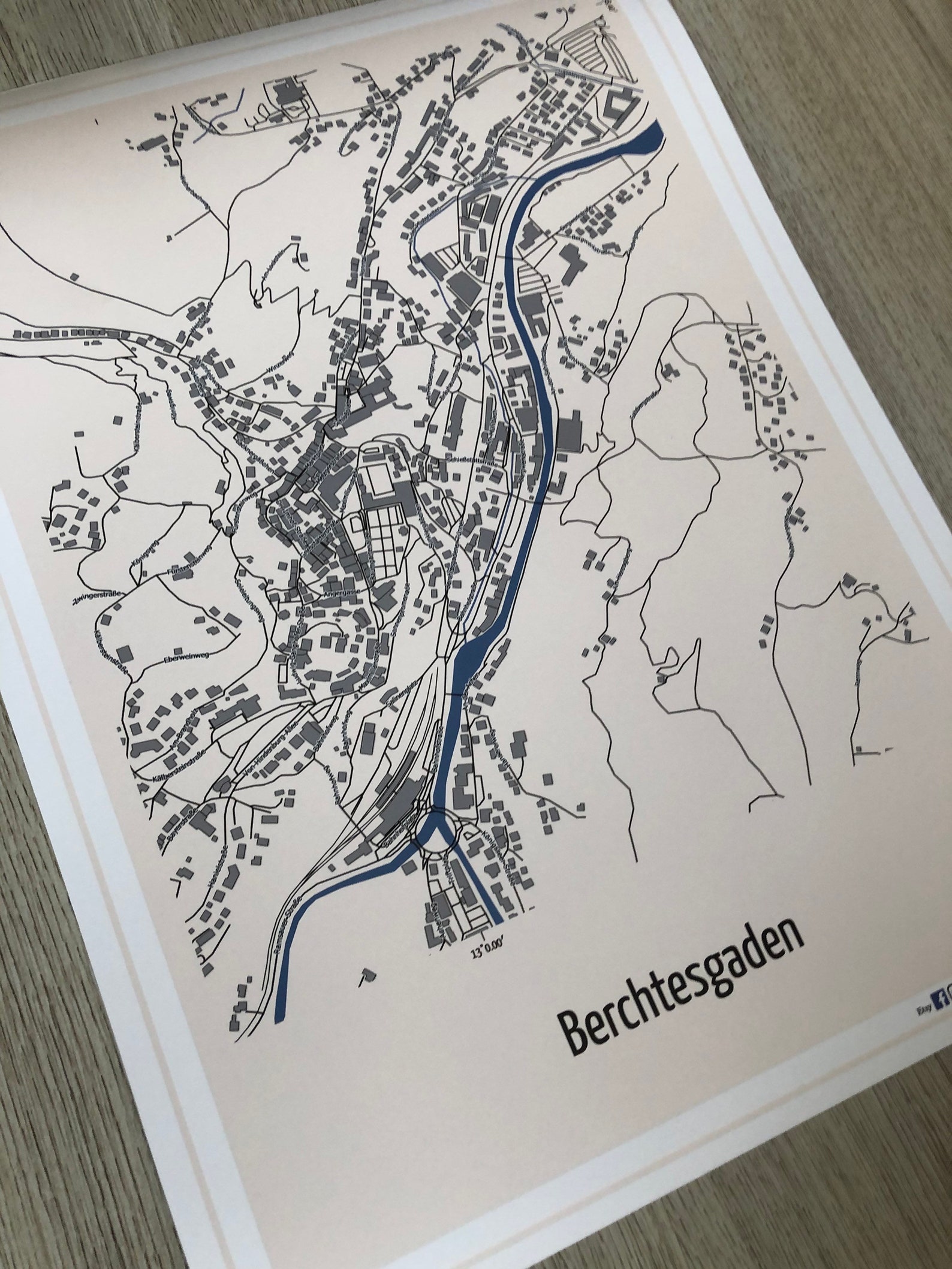 Poster Map Topography Watzmann Berchtesgaden - Etsy UK