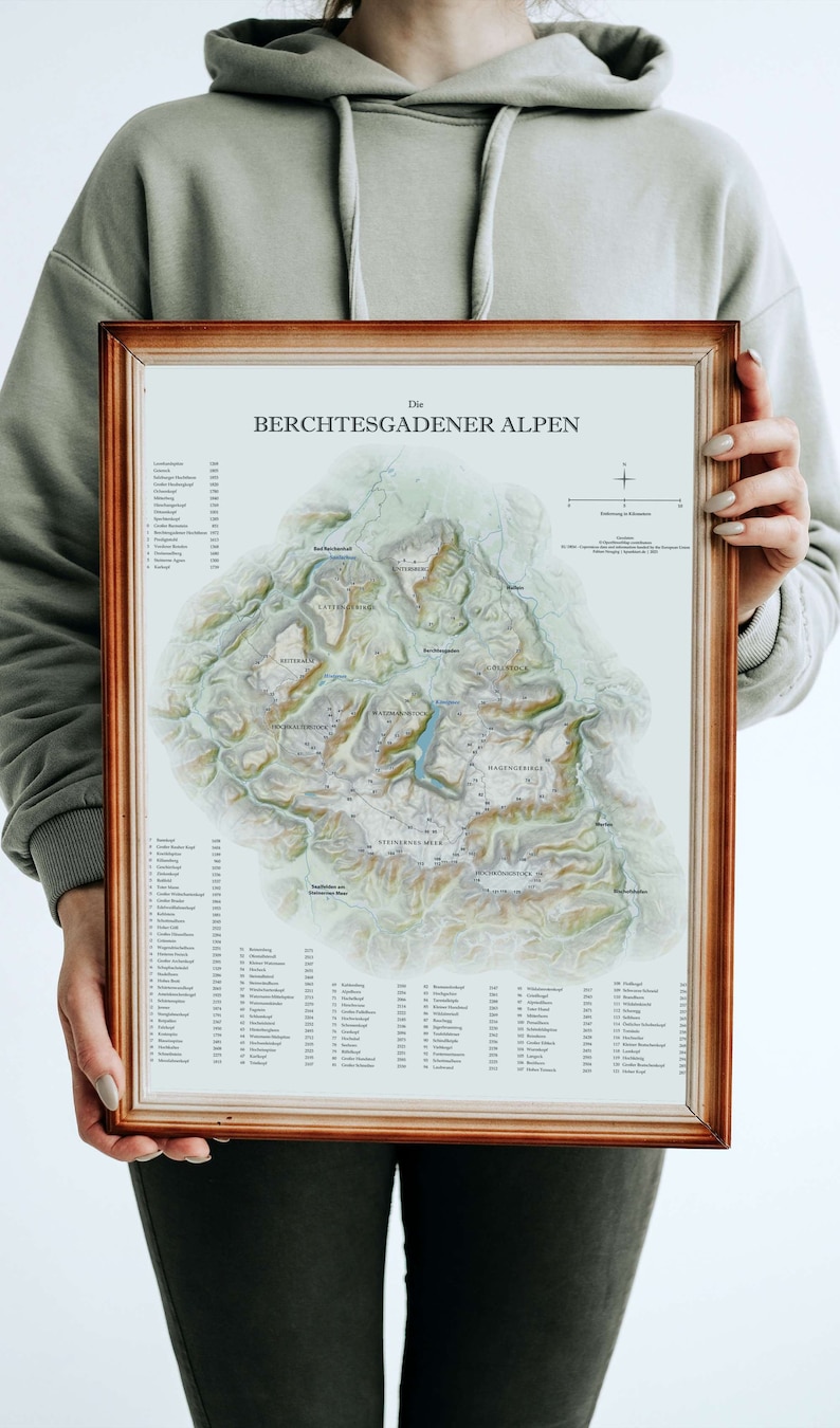 Berchtesgaden Alps Relief Map 50 X 40 Cm - Etsy