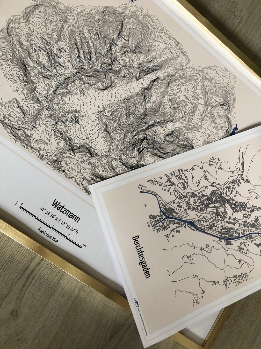 Poster Map Topography Watzmann Berchtesgaden - Etsy
