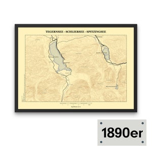Tegernsee, Schliersee, Spitzingsee - Vintage Map of Bavaria - Etsy