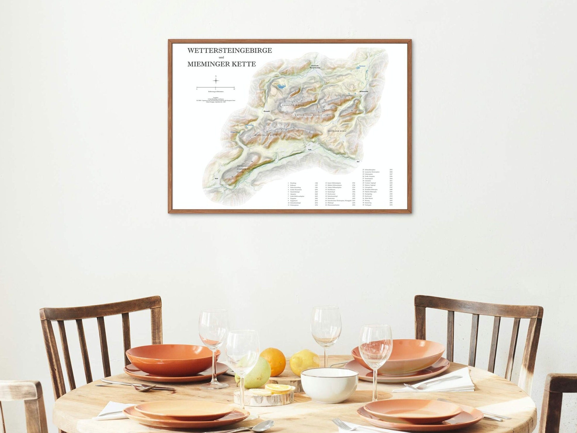 Wetterstein and Mieminger Chain Relief Map 40 X 50 Cm - Etsy