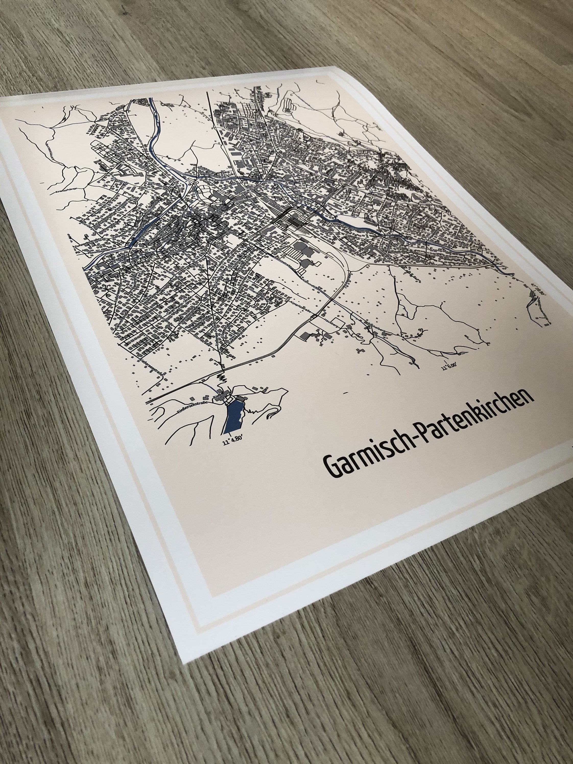 Poster Map Topography Wetterstein Garmisch-partenkirchen - Etsy