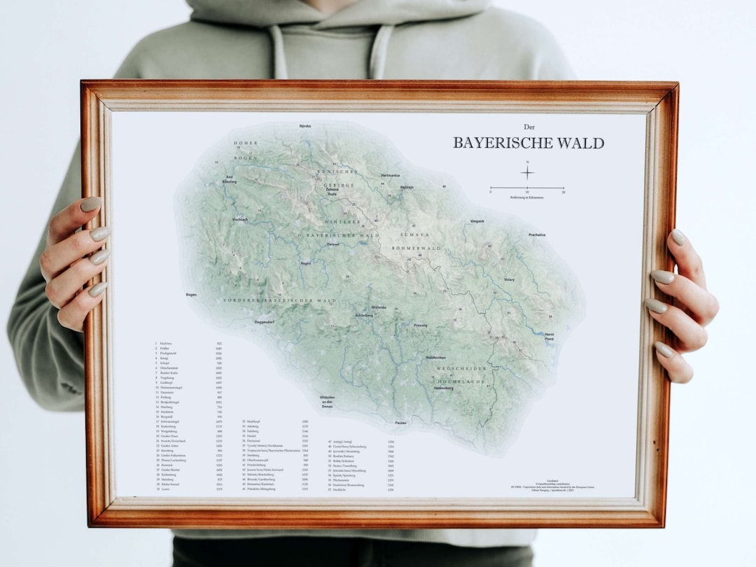 Bavarian Forest Relief Map 40 X 50 Cm 50x70cm - Etsy