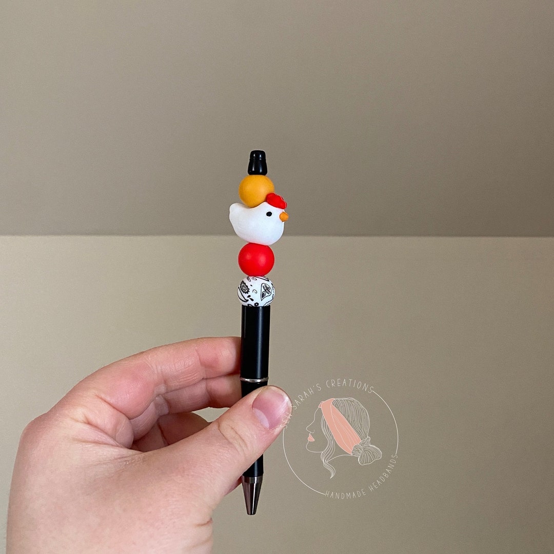 Chicken Beaded Ink Pen Cute Pens Silicone Beaded Ink Pens Animal Lovers ...