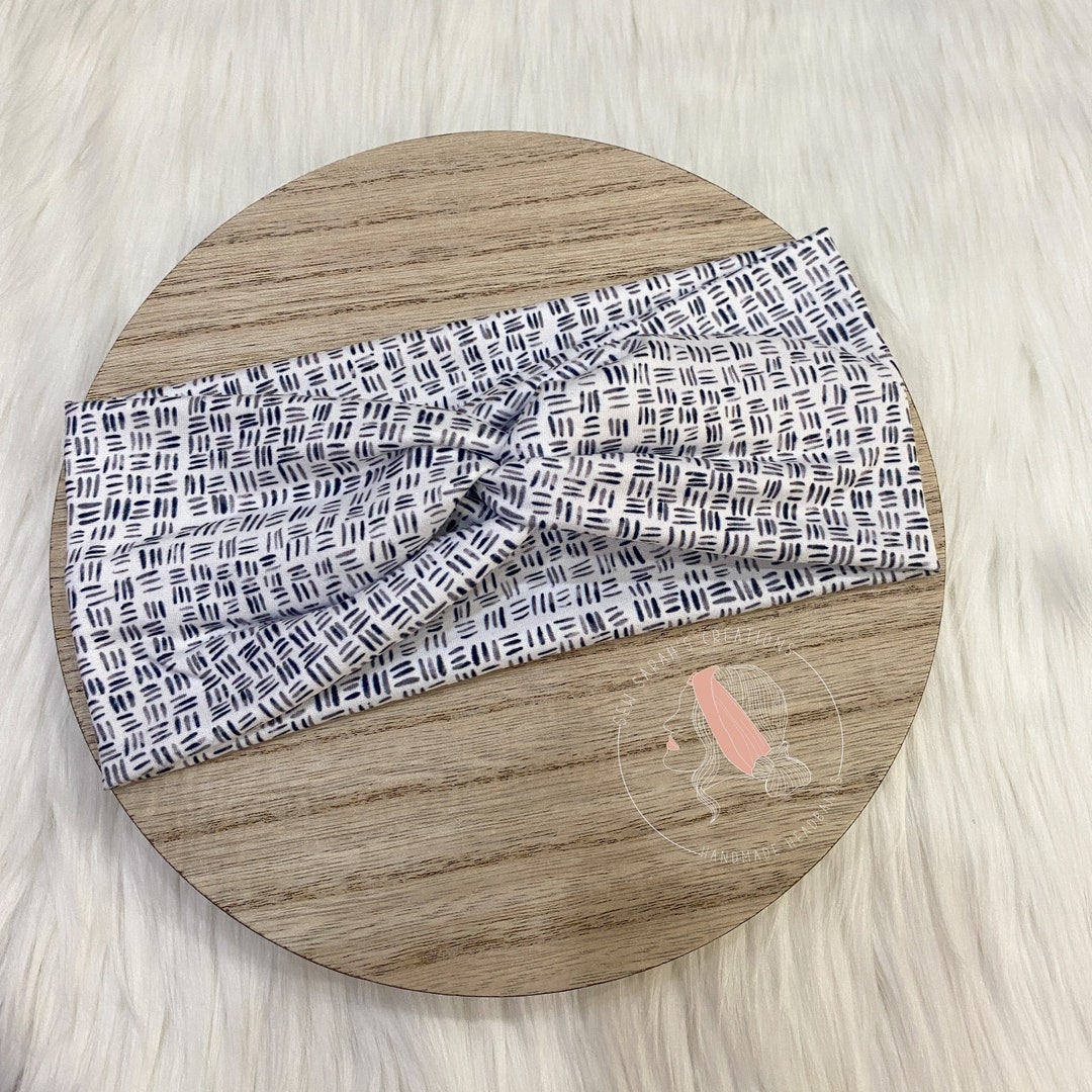 Black and White Geometric Twist Headband Basic Print Headbands Comfy ...