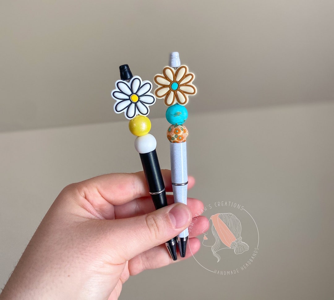 Daisy Floral Beaded Ink Pen Cute Pens Silicone Beaded Ink - Etsy